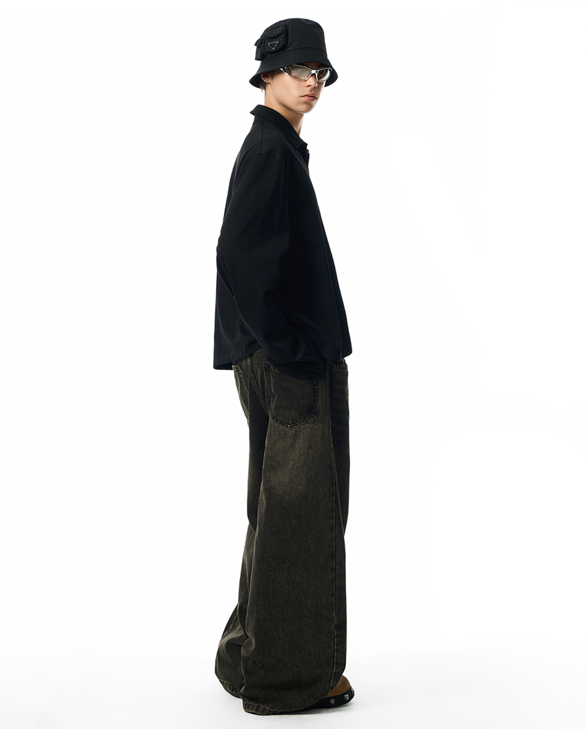 JHYQ Washed Black Baggy Jeans – MENES JHYQ Washed Black Baggy Jeans – MENES
