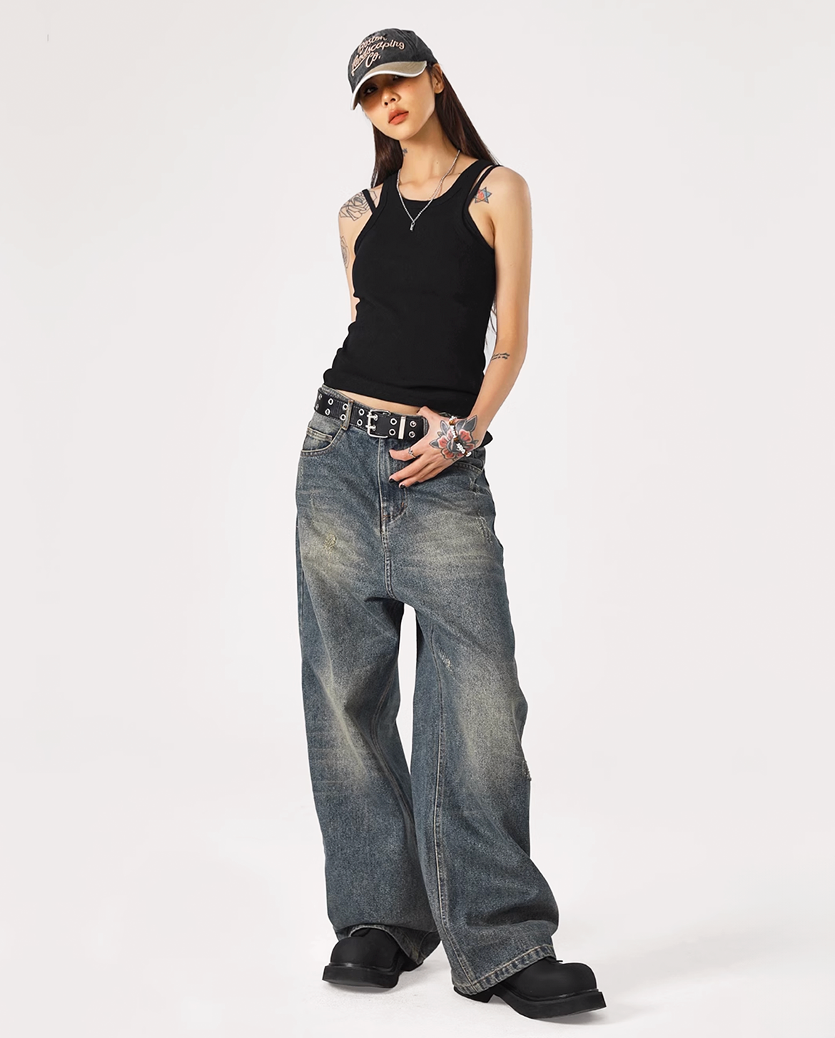 JHYQ American Wide Legs Denim Pants – MENES JHYQ American Wide Legs Denim Pants – MENES
